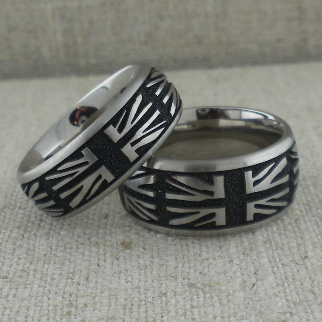 Union Jack Wedding Ring Made in the UK Titanium Wedding Ring Choice of ...