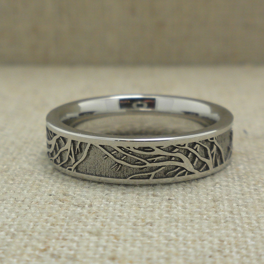 Size 7 Cobalt Chrome Tree of Life Wedding Ring Branches Wedding Band 5 ...