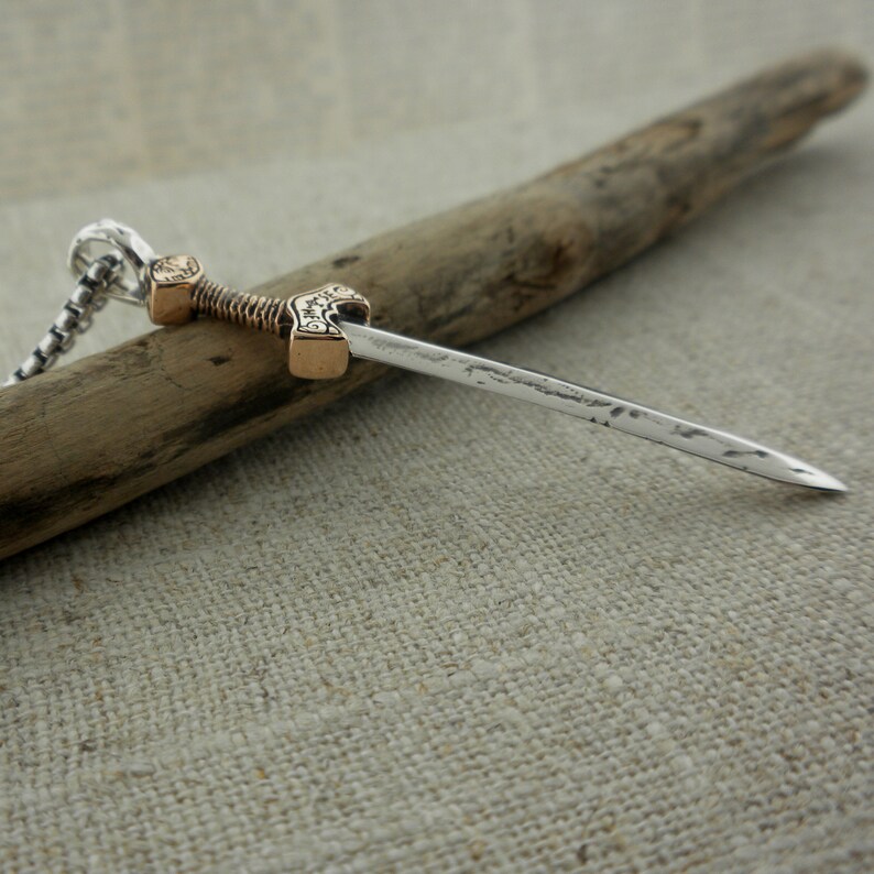 Bronze and Sterling Silver Viking Sword Pendant, Keith Jack Norse ...