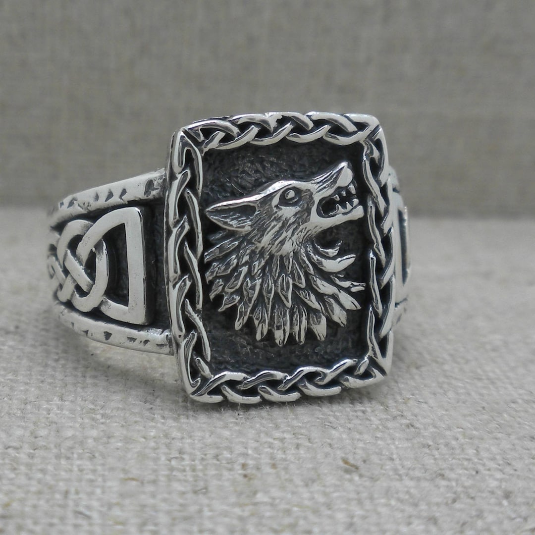 Sterling Silver Celtic Wolf Signet Ring, Keith Jack Design - Etsy