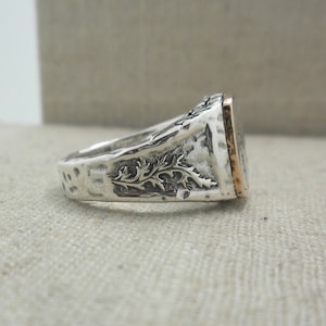 Bronze and Sterling Silver Scottish Thistle Signet Ring, Keith Jack - Etsy
