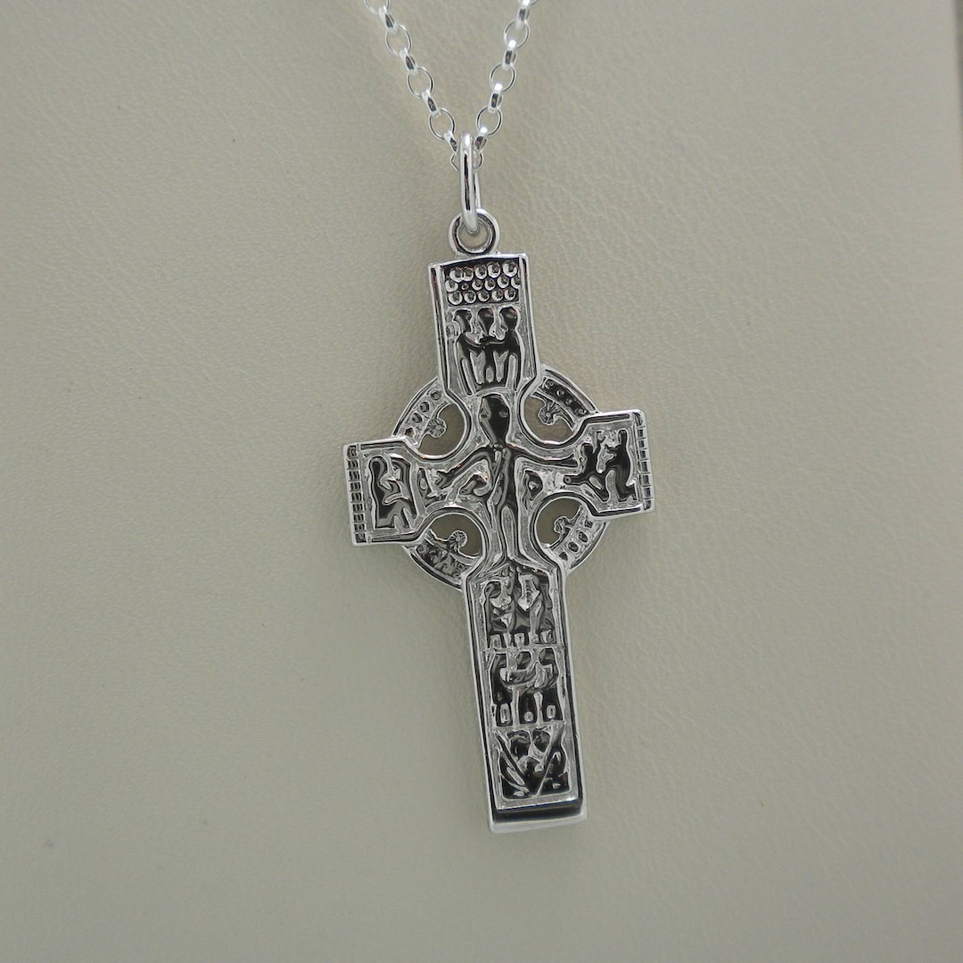 Sterling Silver Irish Celtic Cross of Durrow Necklace, Gift Boxed - Etsy