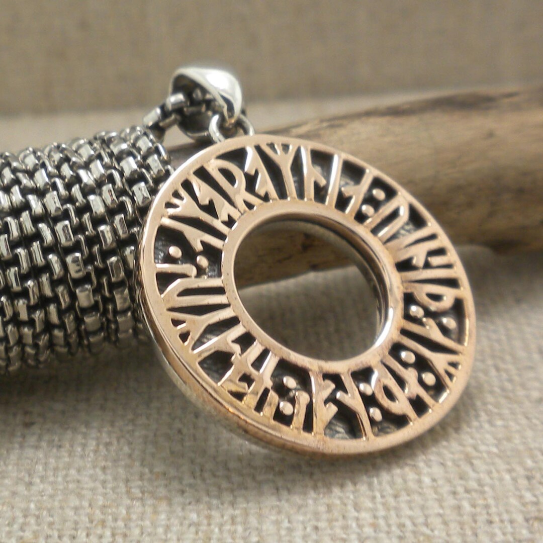 Sterling Silver & Bronze Viking Rune Pendant Love Conquers All; Let Us ...