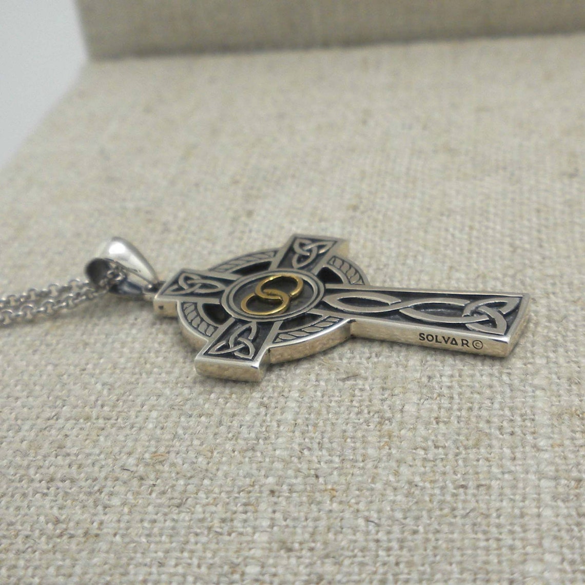 Sterling Silver Irish Celtic Cross With Gold Plate Wedding - Etsy