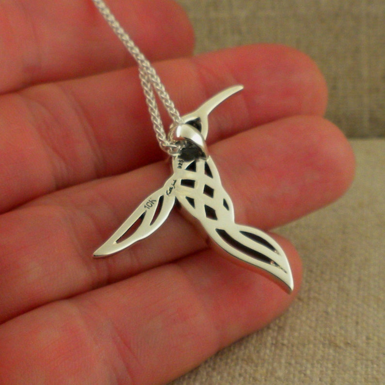 Sterling Silver & 10K Yellow Gold Celtic Hummingbird Pendant - Etsy