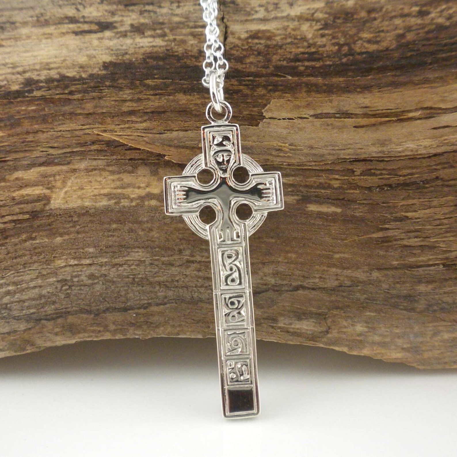 Sterling Silver Moone Celtic Cross Necklace, Made in Ireland by Fado - Etsy