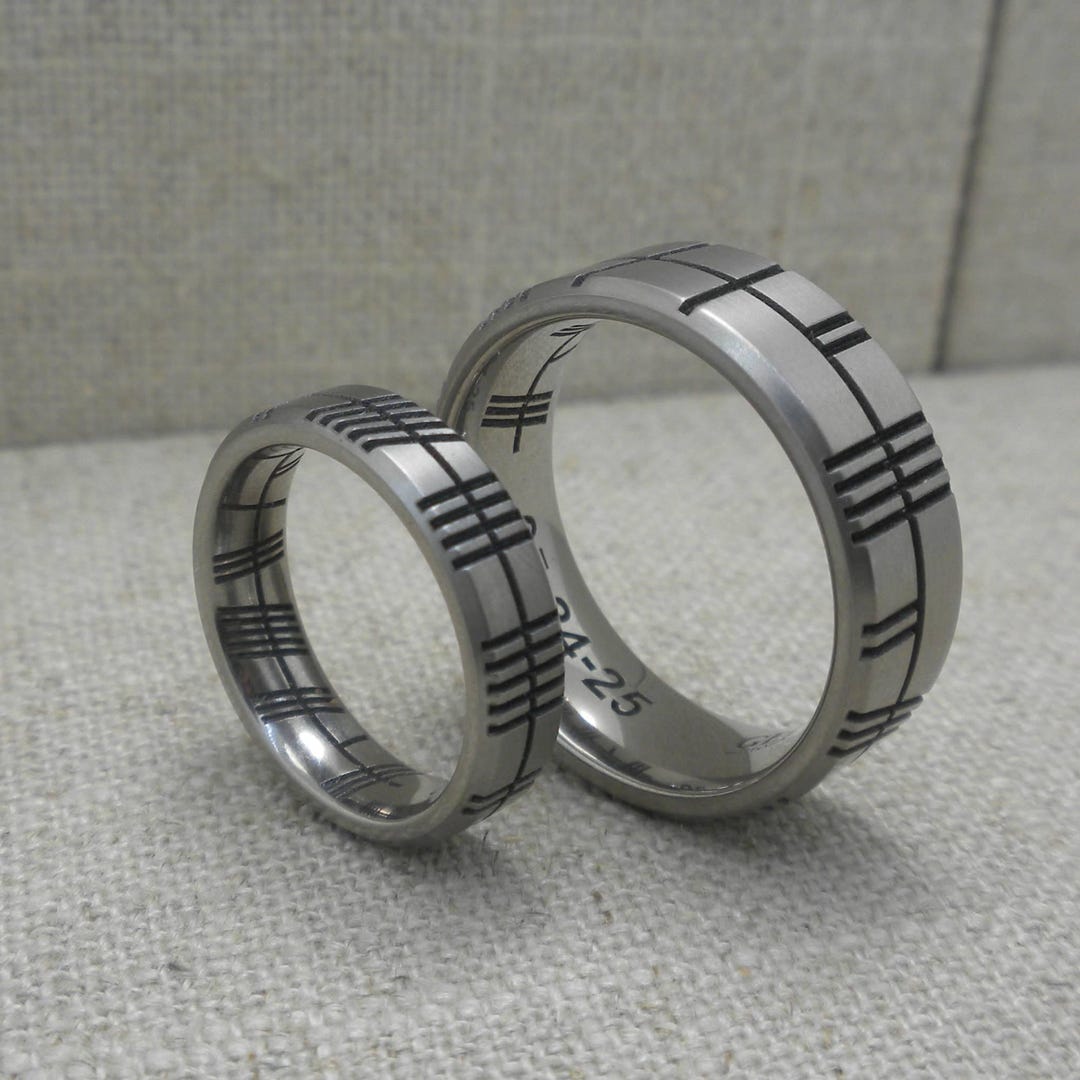 Custom Titanium Celtic Ogham Wedding Ring: Personalized Comfort Fit - Etsy