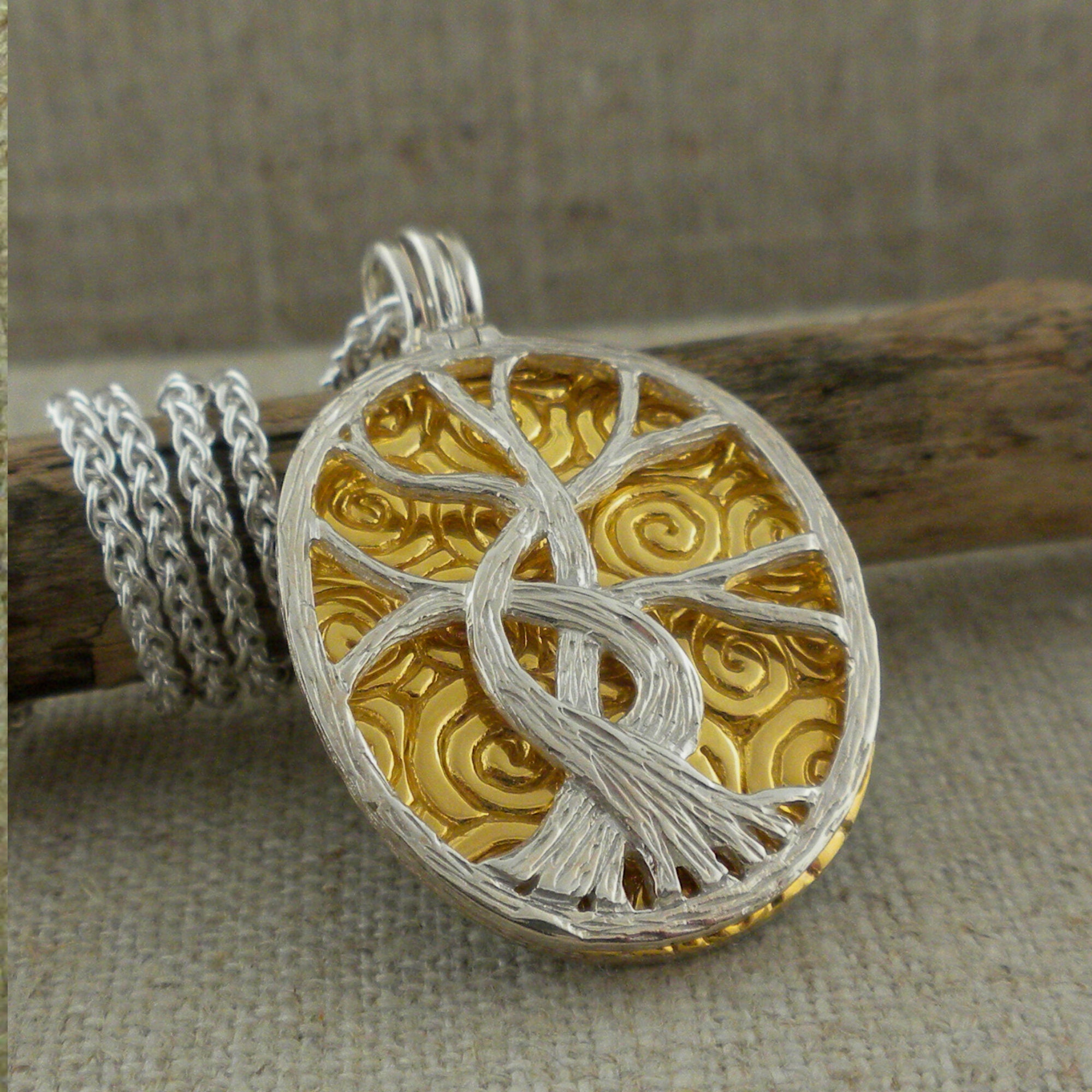 Sterling Silver Celtic Tree of Life Pendant, 22K Gold Gilding Keith ...