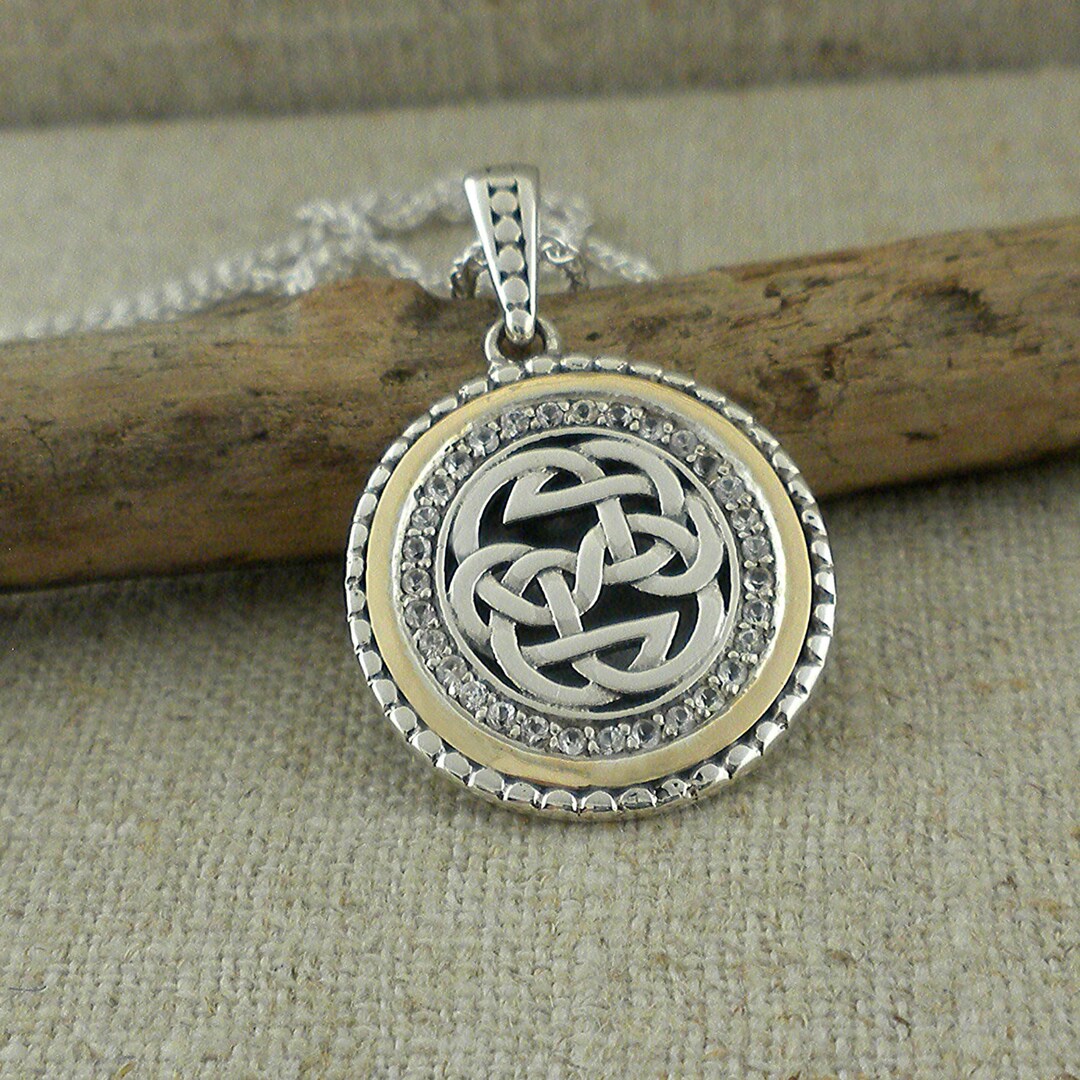 Sterling Silver & 10K Yellow Gold Celtic Path of Life Pendant Keith ...