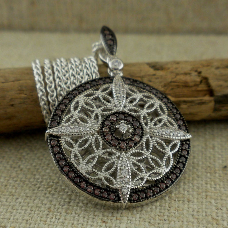 Celtic Knot Compass Pendant, Sterling Silver CZ, Keith Jack Design - Etsy