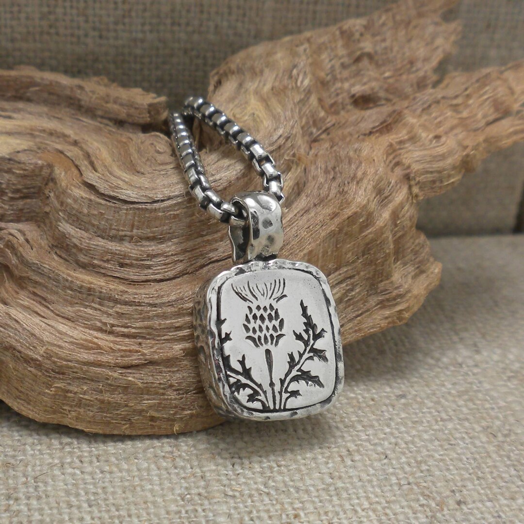 Sterling Silver Scottish Thistle Pendant Necklace: Celtic Design, Keith ...