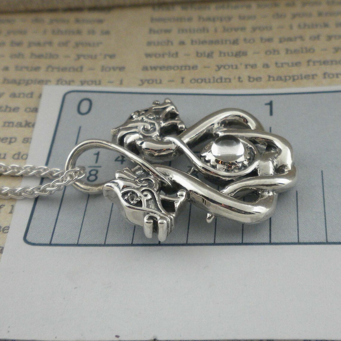 Sterling Silver Norse Forge Celtic Double Dragon White Topaz - Etsy