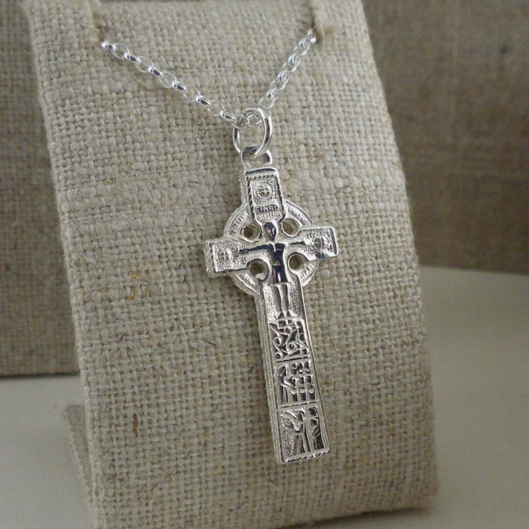 Sterling Silver Irish Celtic Cross Necklace, Croke Market Cross, Made ...