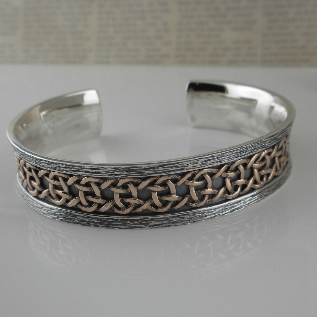15 Mm Celtic Scavaig Bangle Bracelet With Celtic Design in Sterling ...