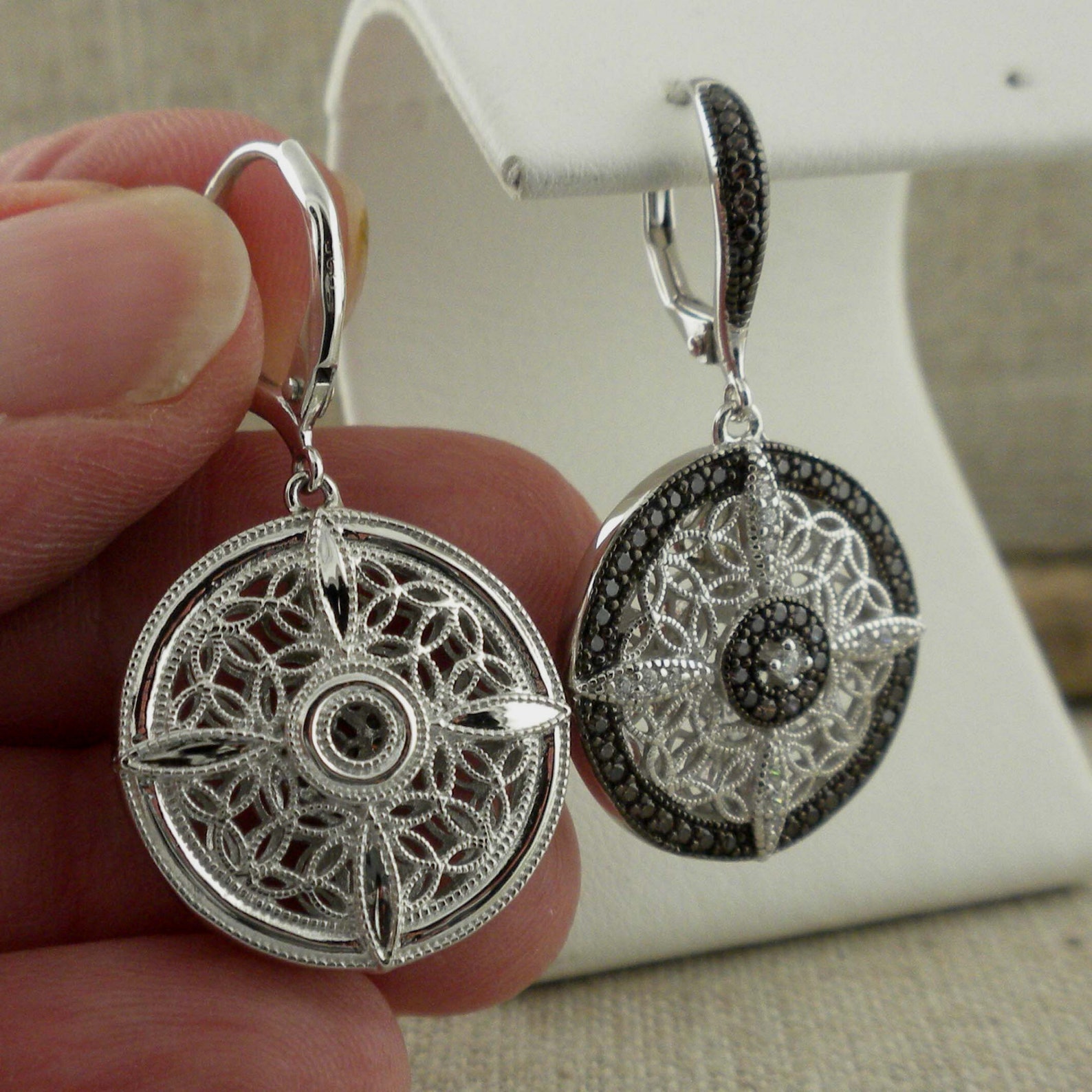 Sterling Silver Celtic Trinity Knot Compass Earrings by Keith | Etsy