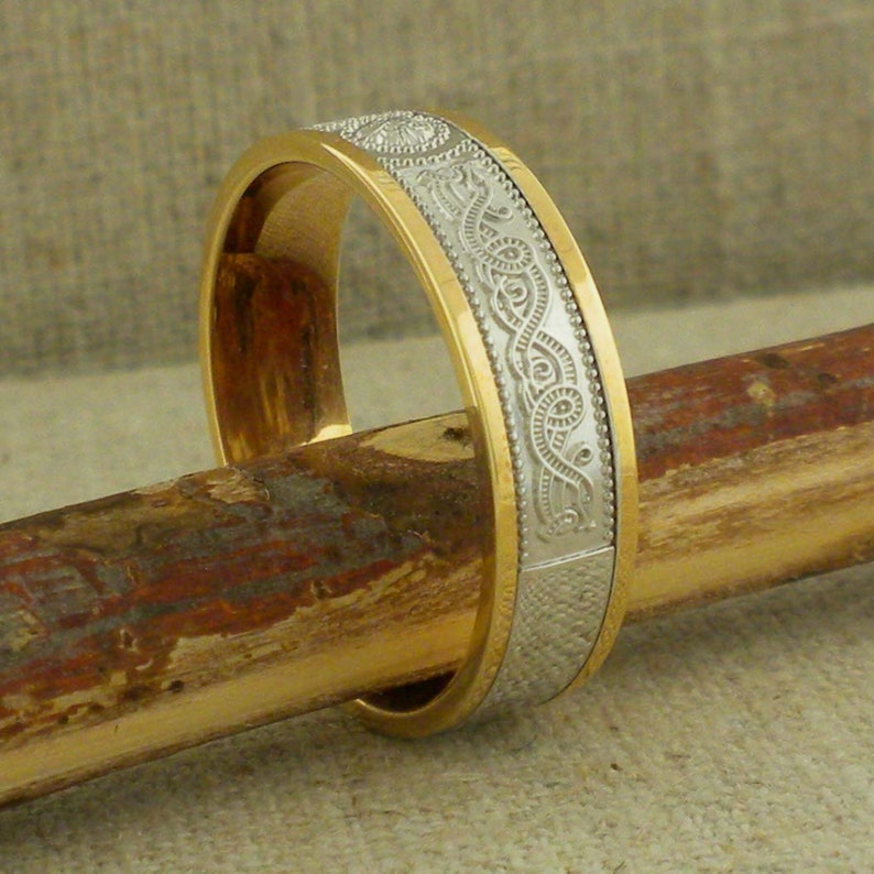 14K Gold Irish Celtic Warrior Shield Wedding Band, Boru Jewelry, Size ...