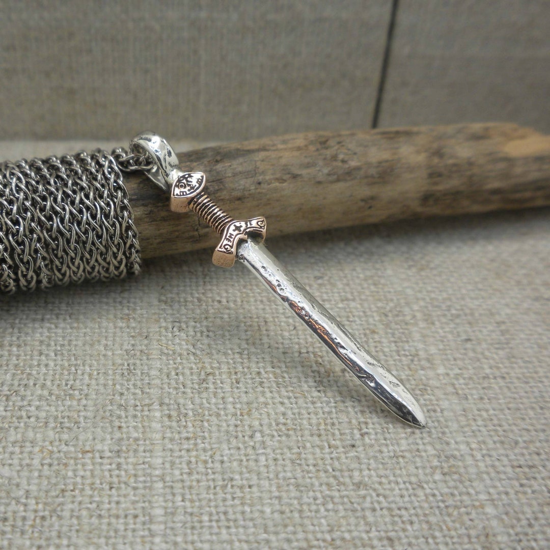 Sterling Silver & Bronze Viking Sword Pendant, Keith Jack Norse ...