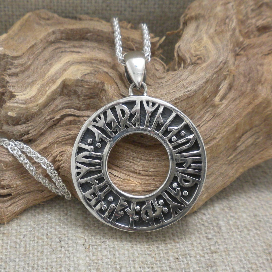 Sterling Silver Viking Rune Pendant Love Conquers All; Let Us Too Yield ...