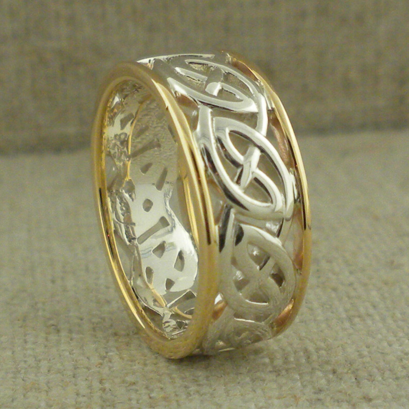Sterling Silver & 10K Celtic Wedding Ring Keith Jack Jewelry - Etsy