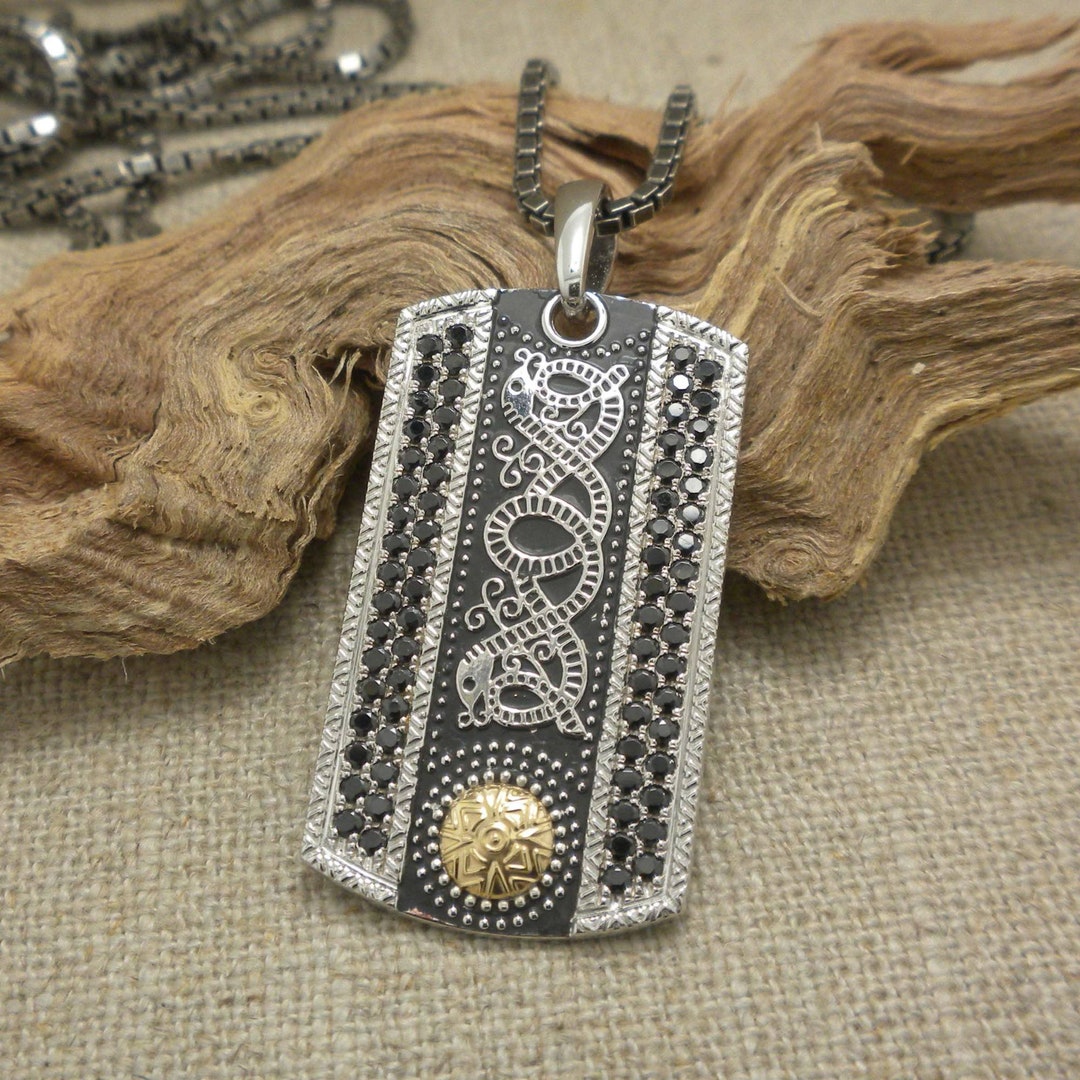 Irish Celtic Warrior Shield Pendant: Sterling Silver, 18K Gold Bead ...