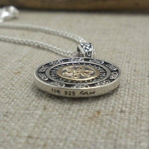 Sterling Silver and 10K Eclipse Celtic Knot Flower Pendant With Czs 18 ...