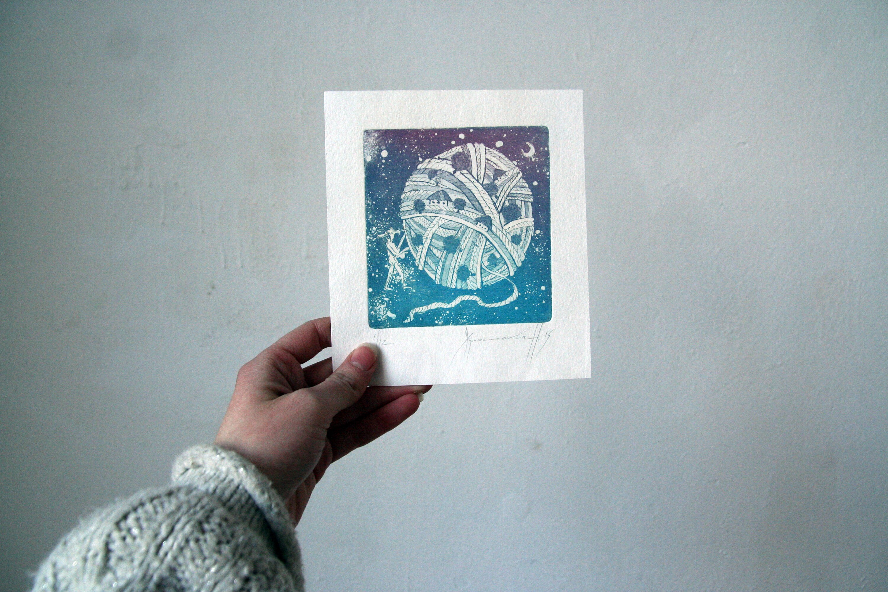 Original Etching Little Prince Planet Space Moon Stars Magic - Etsy