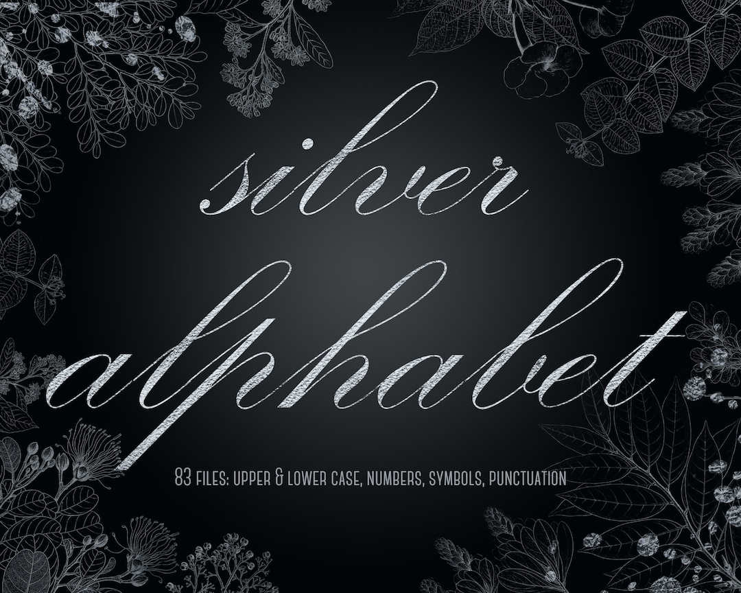 Silver Alphabet Clipart, Silver Letters, Silver Foil Alphabet, Silver ...