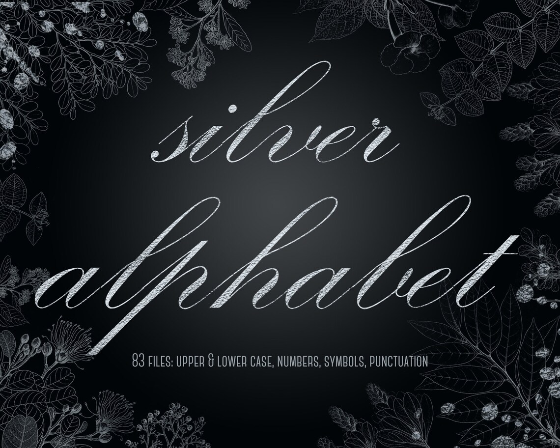 Silver Alphabet Clipart, Silver Letters, Silver Foil Alphabet, Silver ...