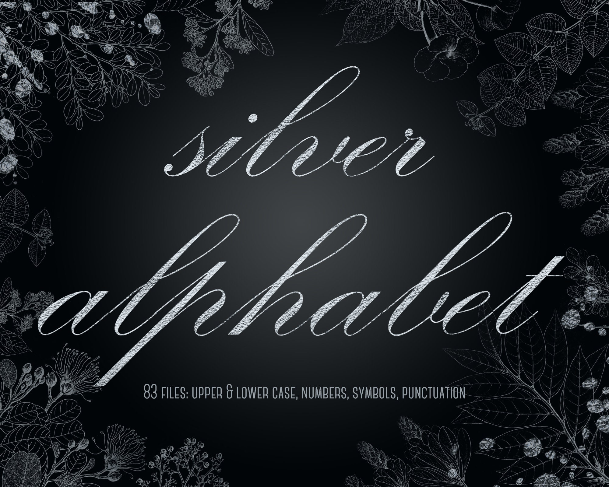 Silver Alphabet Clipart, Silver Letters, Silver Foil Alphabet, Silver ...