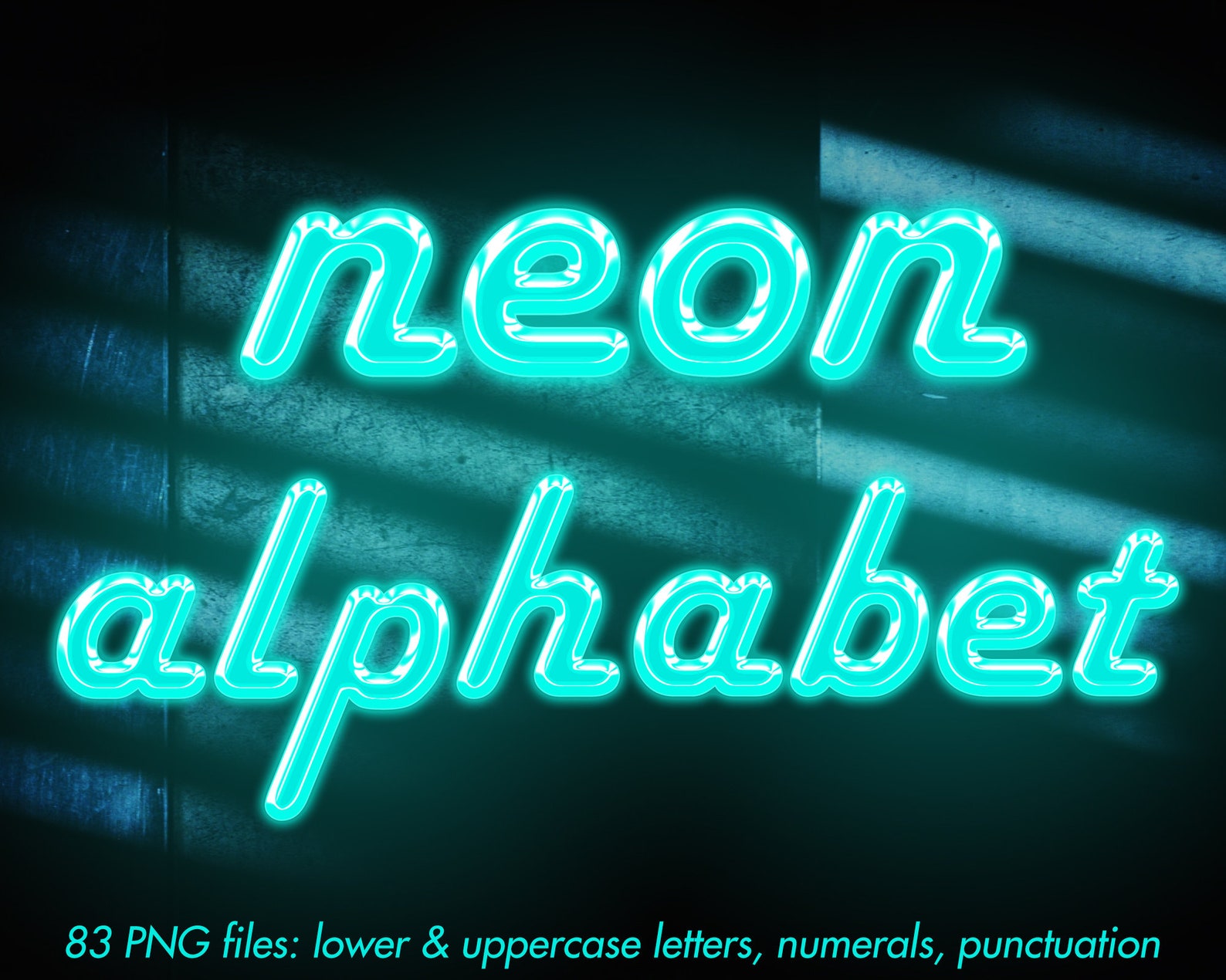 Turquoise Neon Alphabet Blue Neon Letters Clipart Neon - Etsy