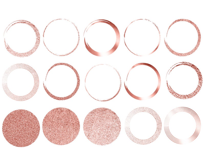 Rose Gold Circles Clipart, Rose Gold Foil Circles, Rose Gold Glitter ...