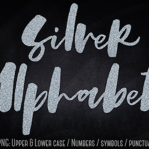 Silver Glitter Alphabet, Silver Alphabet Clipart, Silver Letters ...