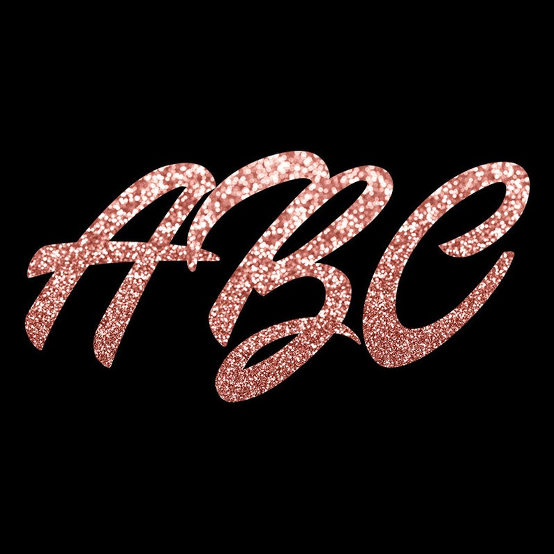 Rose Gold Glitter Alphabet Clipart, Rose Gold Foil Alphabet Clip Art ...