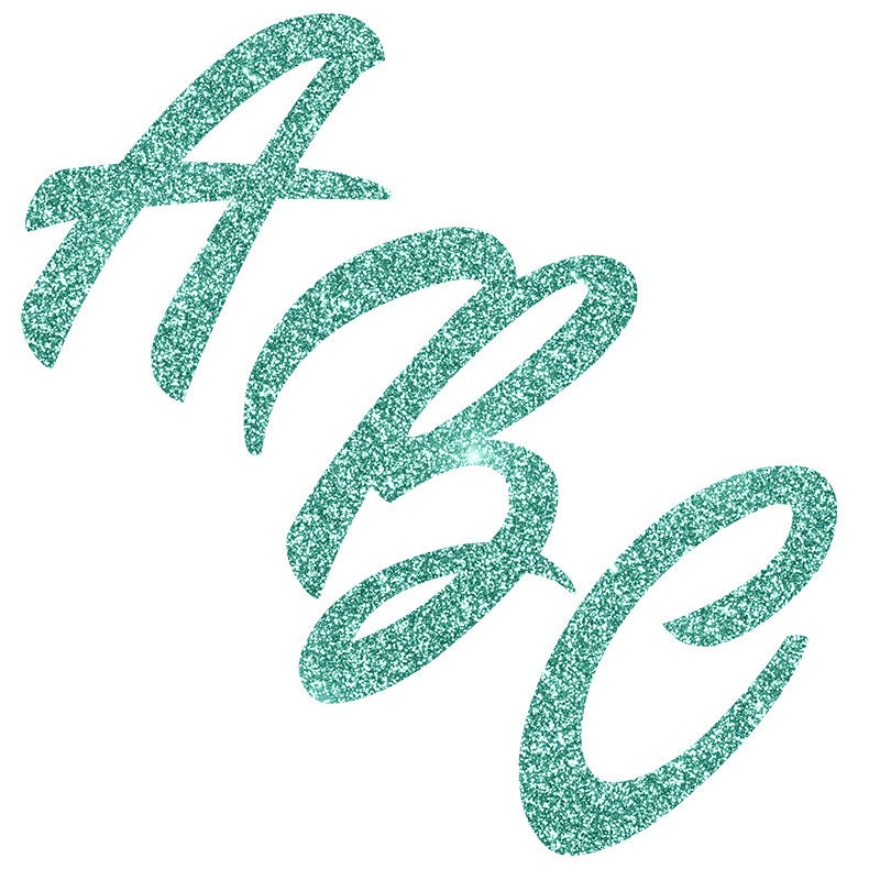 Mint Green Letters Clipart, Mint Glitter Alphabet Clipart, Mint ...