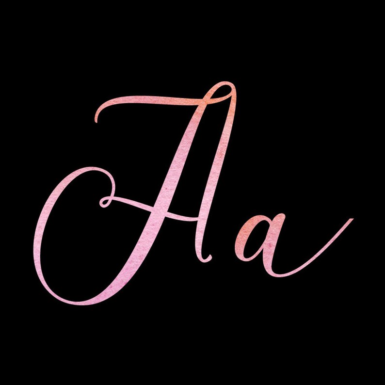 Blush watercolor alphabet clipart, Pink alphabet clip art, Watercolor ...