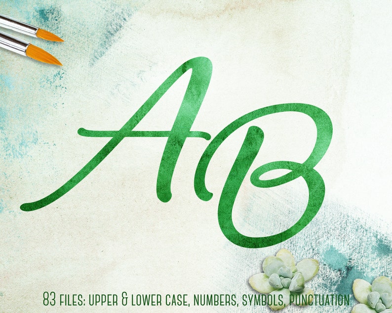 Watercolor Font Clipart, Green Watercolor Alphabet Clip Art, Watercolor ...