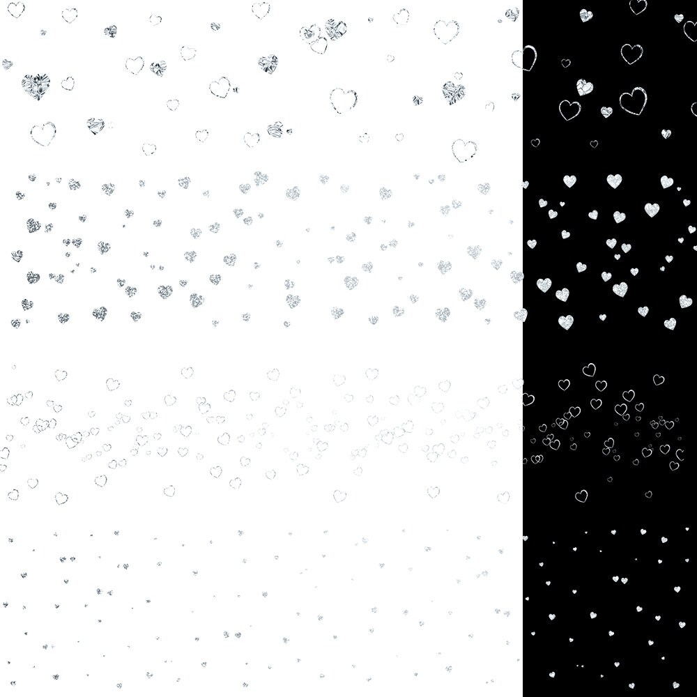 Silver Confetti Borders Clipart, Silver Stars, Silver Hearts, Silver ...