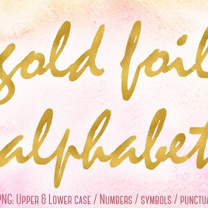 Gold Foil Alphabet Clipart, Gold Alphabet Clipart, Gold Font, Gold ...