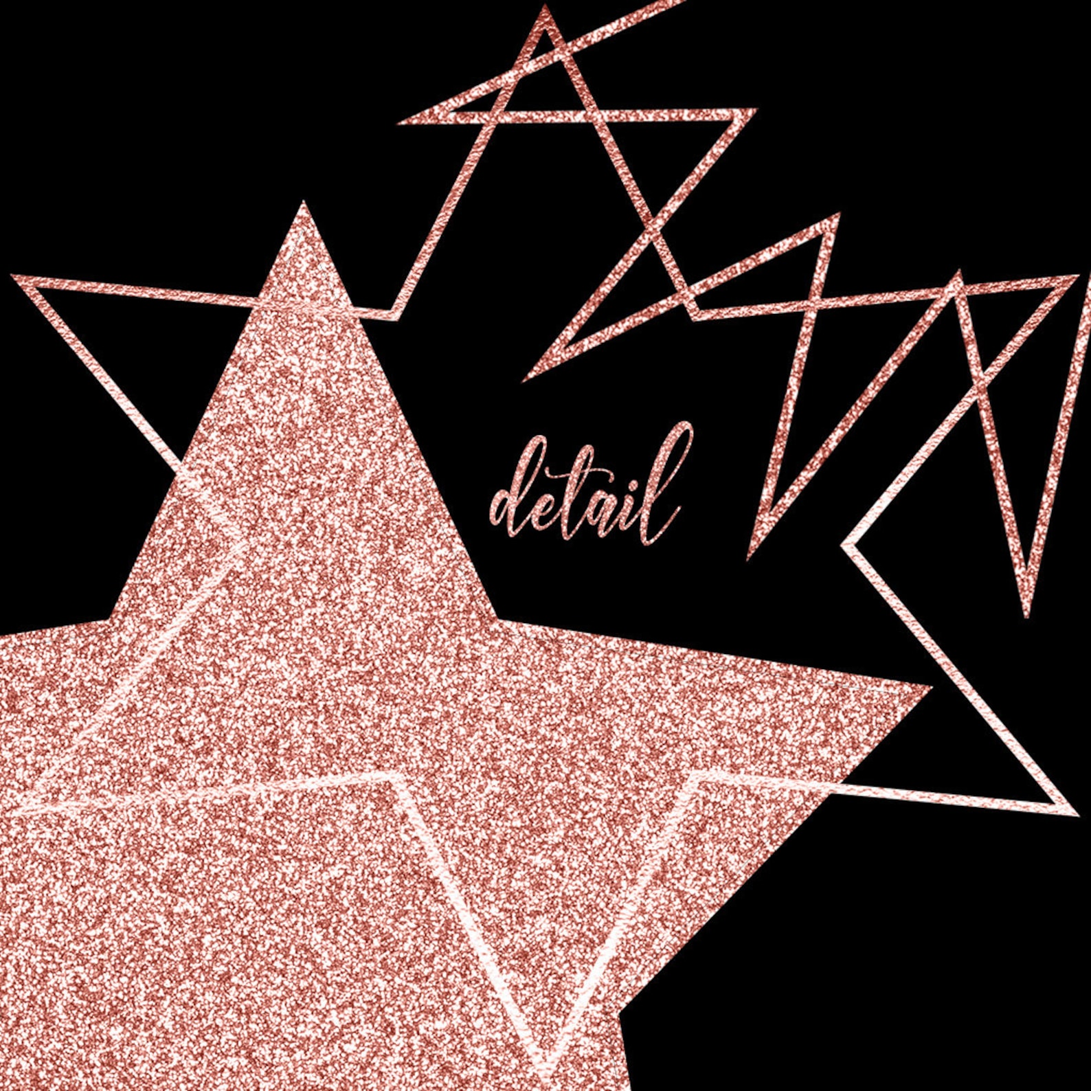 Rose Gold Stars Clipart, Rose Gold Glitter Stars Clip Art, Rose Gold ...
