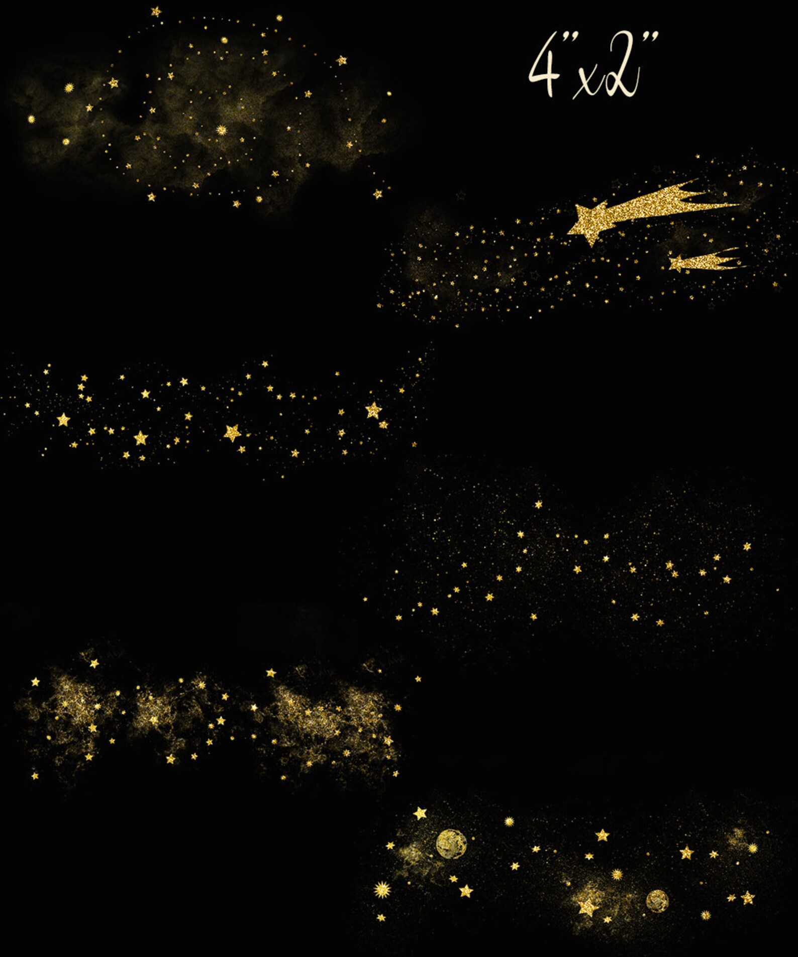 Gold Stardust, Gold Dust Clipart, Cosmic Overlays, Gold Stars, Gold ...