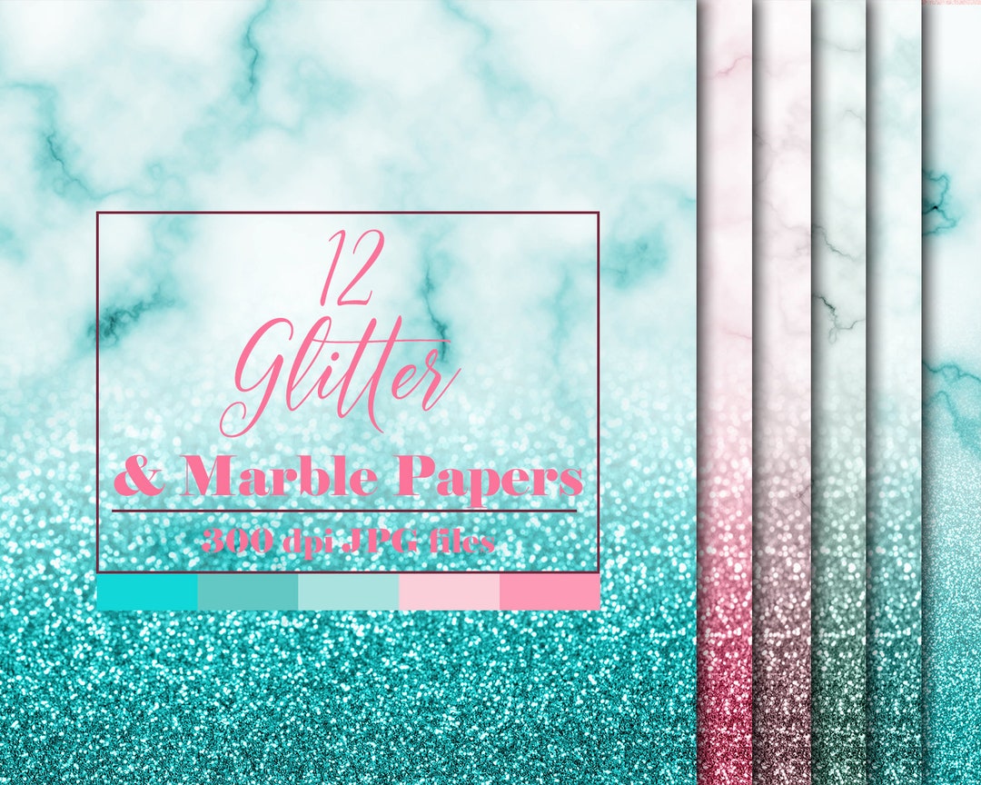 Marble Glitter Ombre Digital Paper Clipart, Marble Background, Marble ...