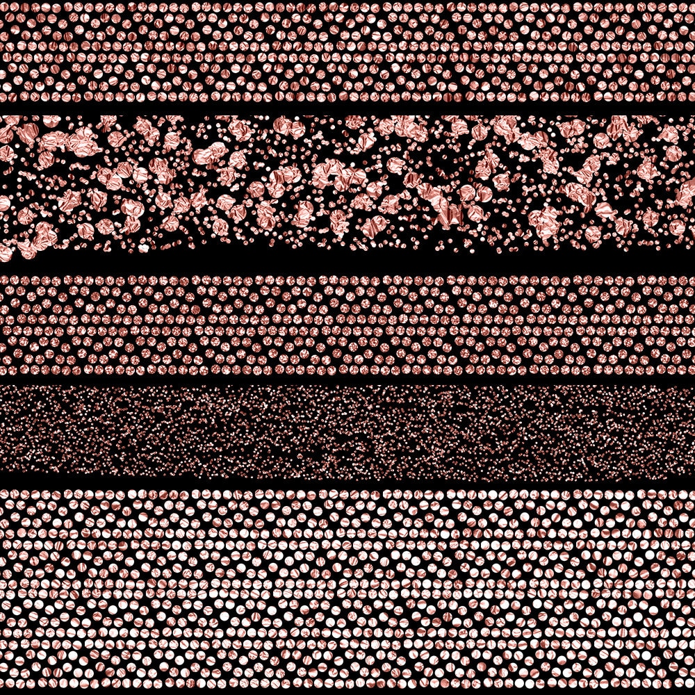 Rose Gold Confetti Borders Clipart Rose Gold Border Overlays - Etsy