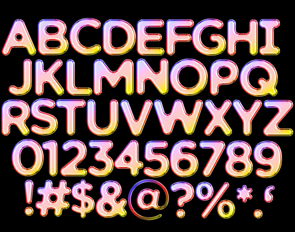 Rainbow Letter Balloons Clipart, Rainbow Alphabet Clip Art, Rainbow ...