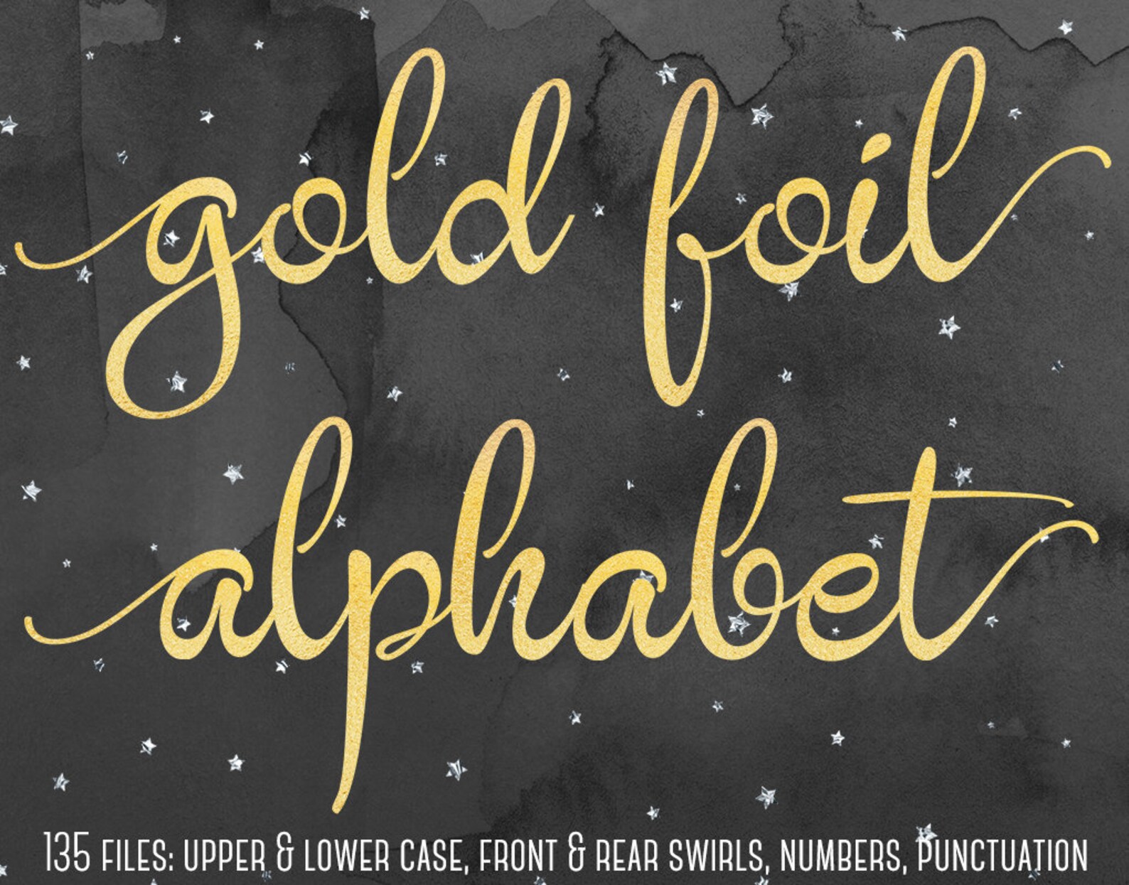 Gold Alphabet Clipart, Gold Font, Gold Letters With Swirls, Gold Foil ...