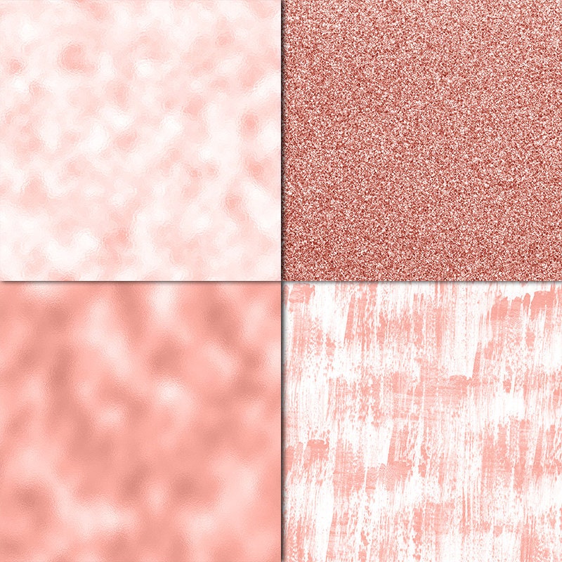 Rose Gold Digital Paper, Rose Gold Foil Digital Paper Clipart, Rose ...