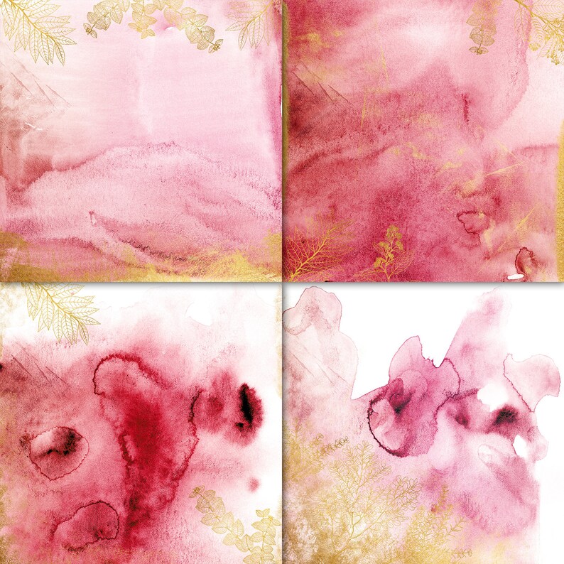 Blush Floral Watercolor Digital Paper Clipart Papers With - Etsy