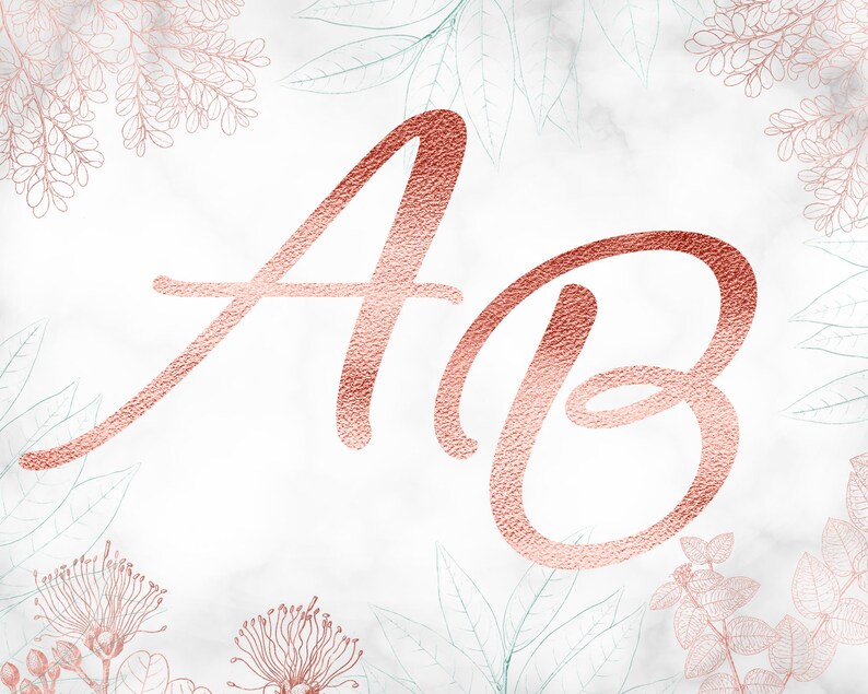 Rose Gold Alphabet Clipart Rose Gold Letters Clipart Rose - Etsy