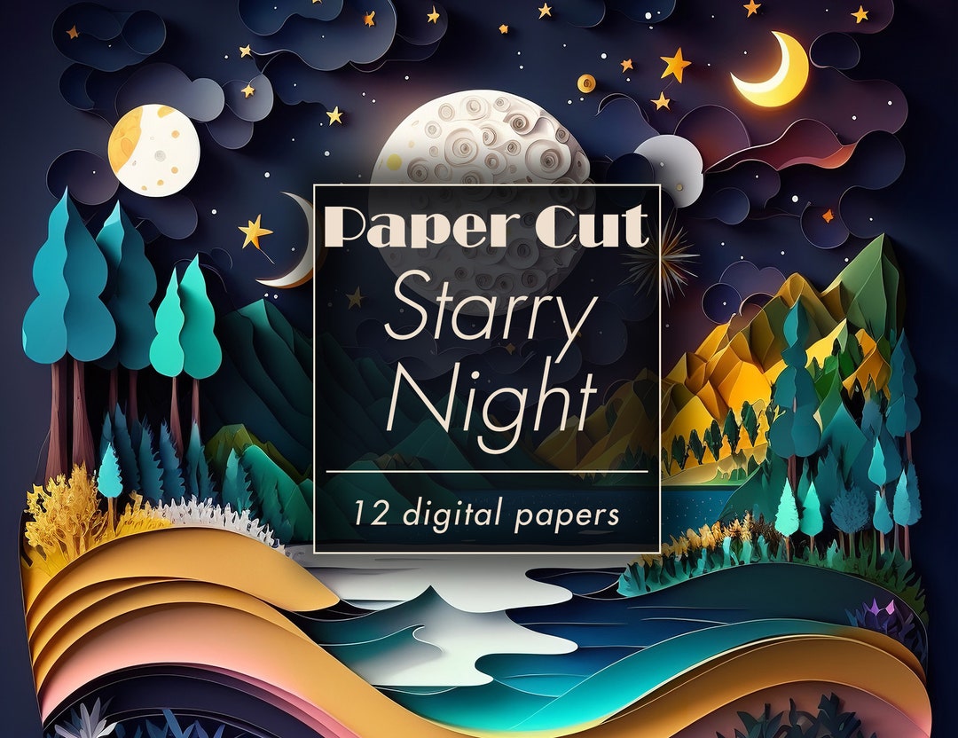 Paper Cut Starry Night Backgrounds Paper Cut Wallpaper Paper - Etsy