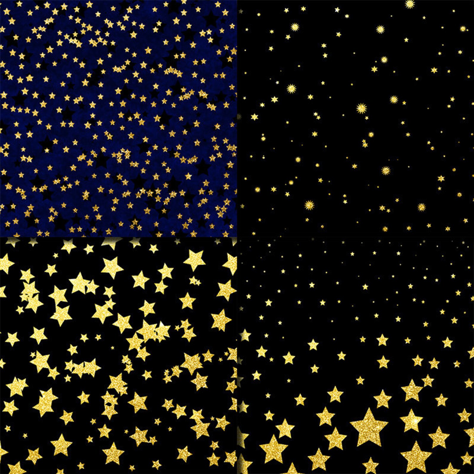 Gold Star Papers Golden Stars Digital Paper Clipart Star | Etsy