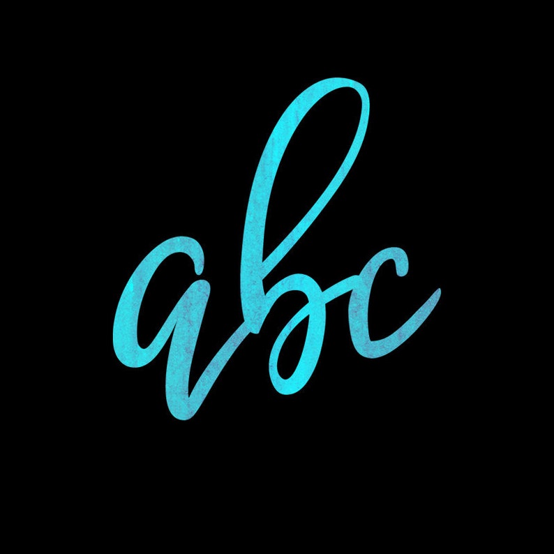 Teal Watercolor Alphabet Clipart, Turquoise Alphabet Clip Art ...